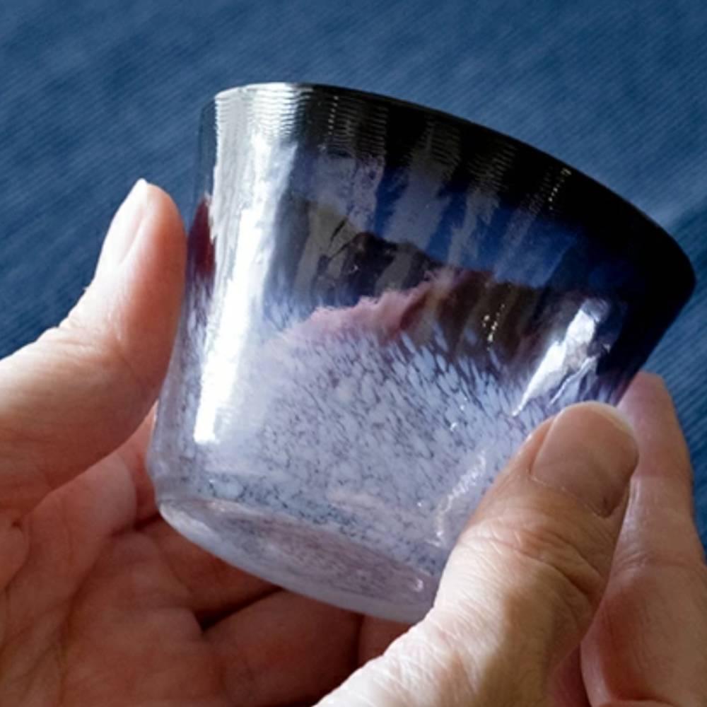 Aderia Handmade Sake Cup Shot Glass Vivid Purple Pattern 75ml ...