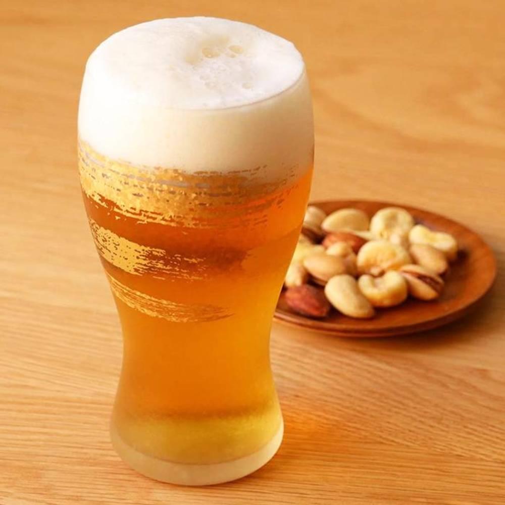 Aderia Premium Gold Pattern Frosted Beer Glass 380ml
