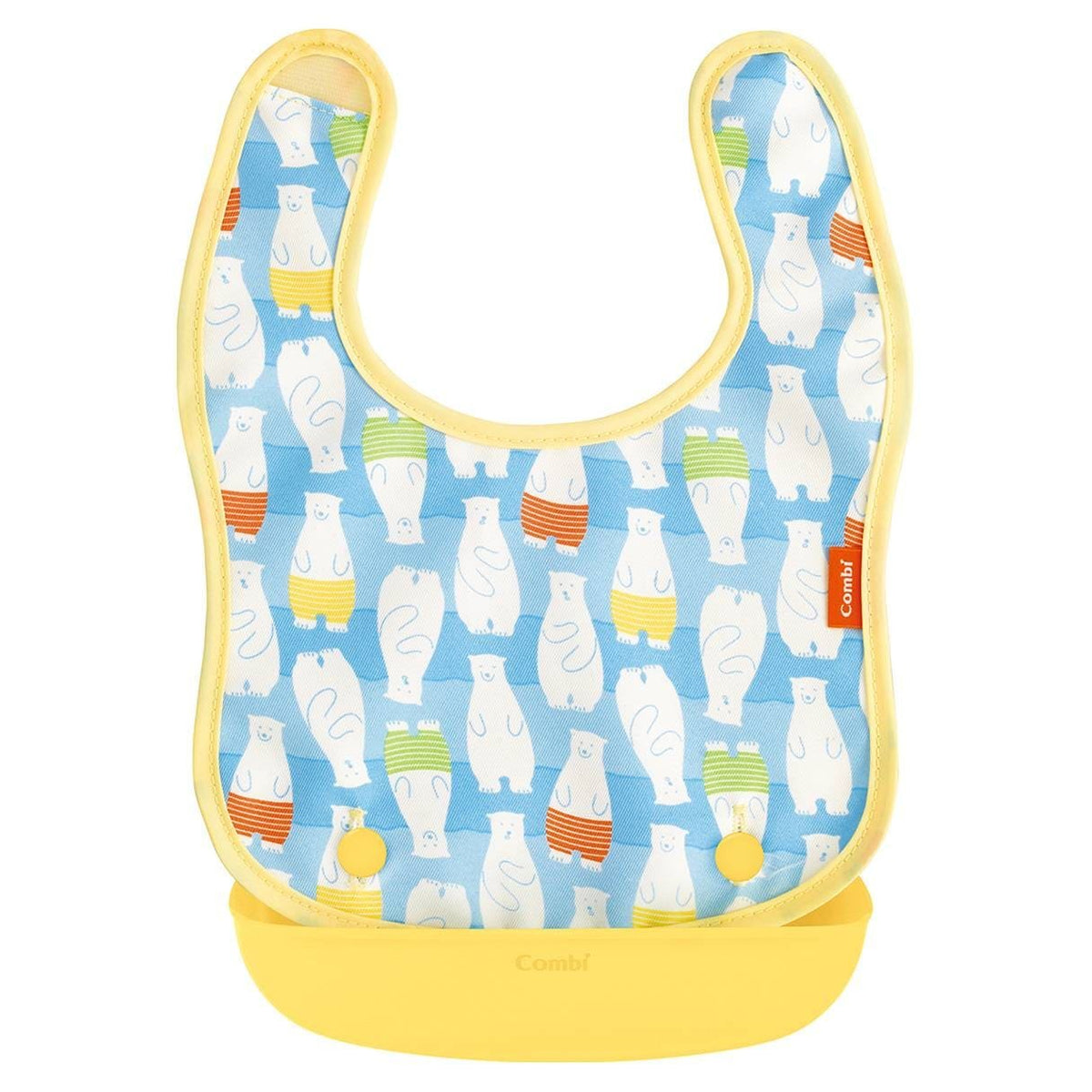 Combi Japan Easy to Clean Baby Bib With Pocket Cute Polar Bear Design ...