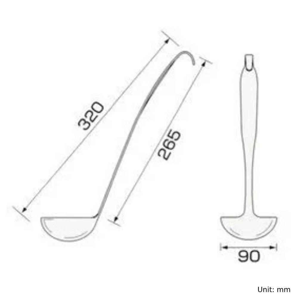 Durable One-Piece Seamless Ladle With Hook 265mm