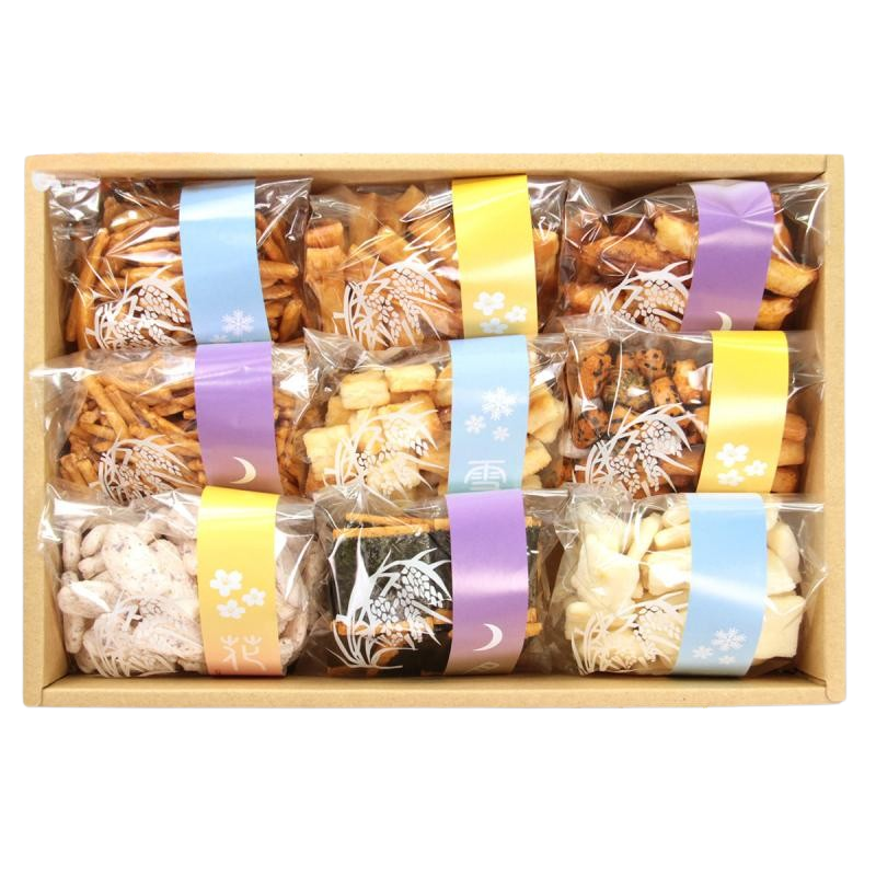 Echigo Arare Additive-Free Rice Cracker Mix 9 Types Boxed Assortment 6