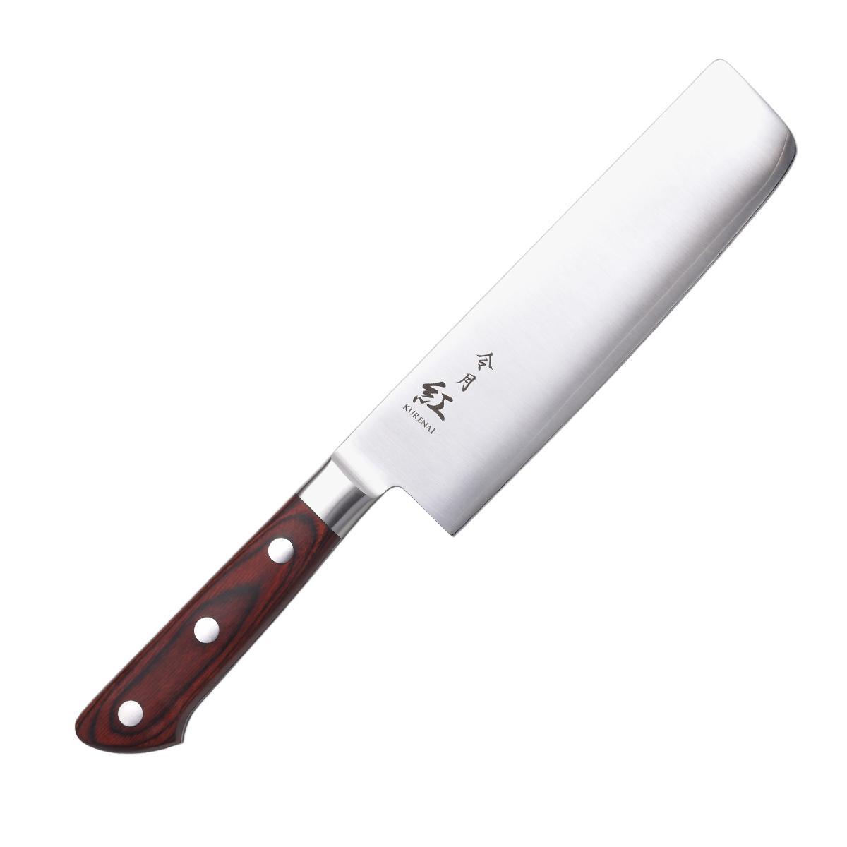 Fuji Kurenai Nakiri Knife Molybdenum Vanadium Vegetable Knife 165mm