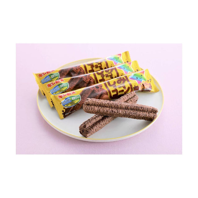 Ginbis Shimi Choco Stick Chocolate Covered Corn Puff Snack (Pack of 10