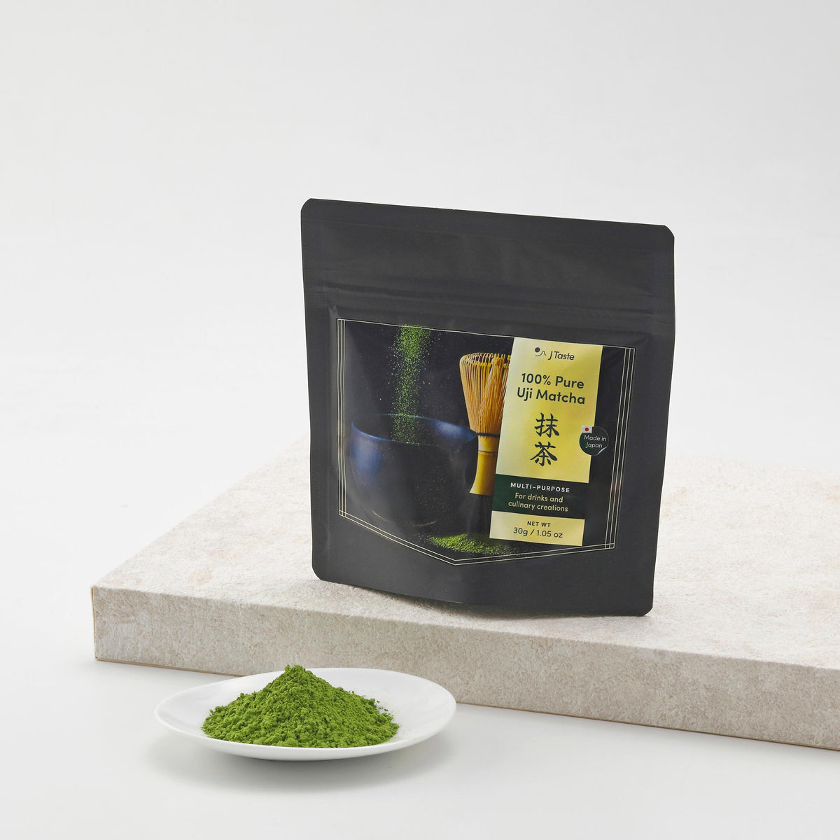 J Taste 100% Pure Uji Matcha Powder For Drinks & Culinary Creations 30