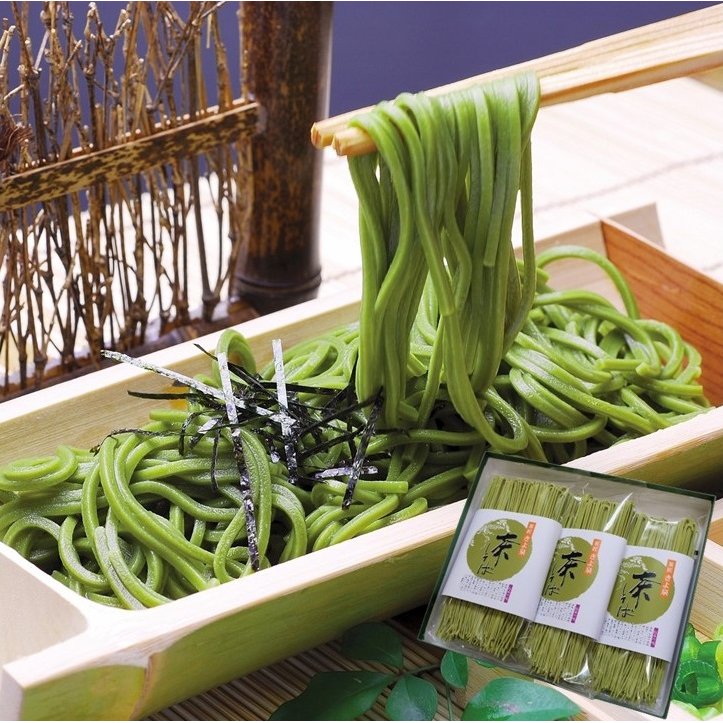 Authentic Uji Matcha Green Tea Soba Noodles Additive-Free 6 Servings