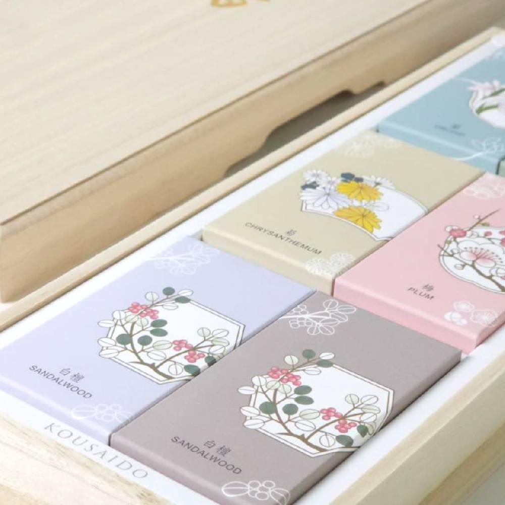 Kousaido 5 Flowers Scent Short Incense Sticks 6-Pack Box