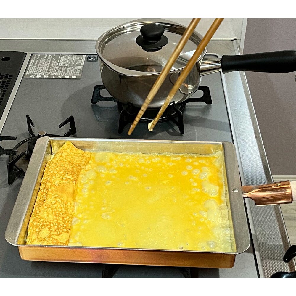 Marushin Copper Tamagoyaki Pan Kansai Type Japanese Omelette Pan 21cm
