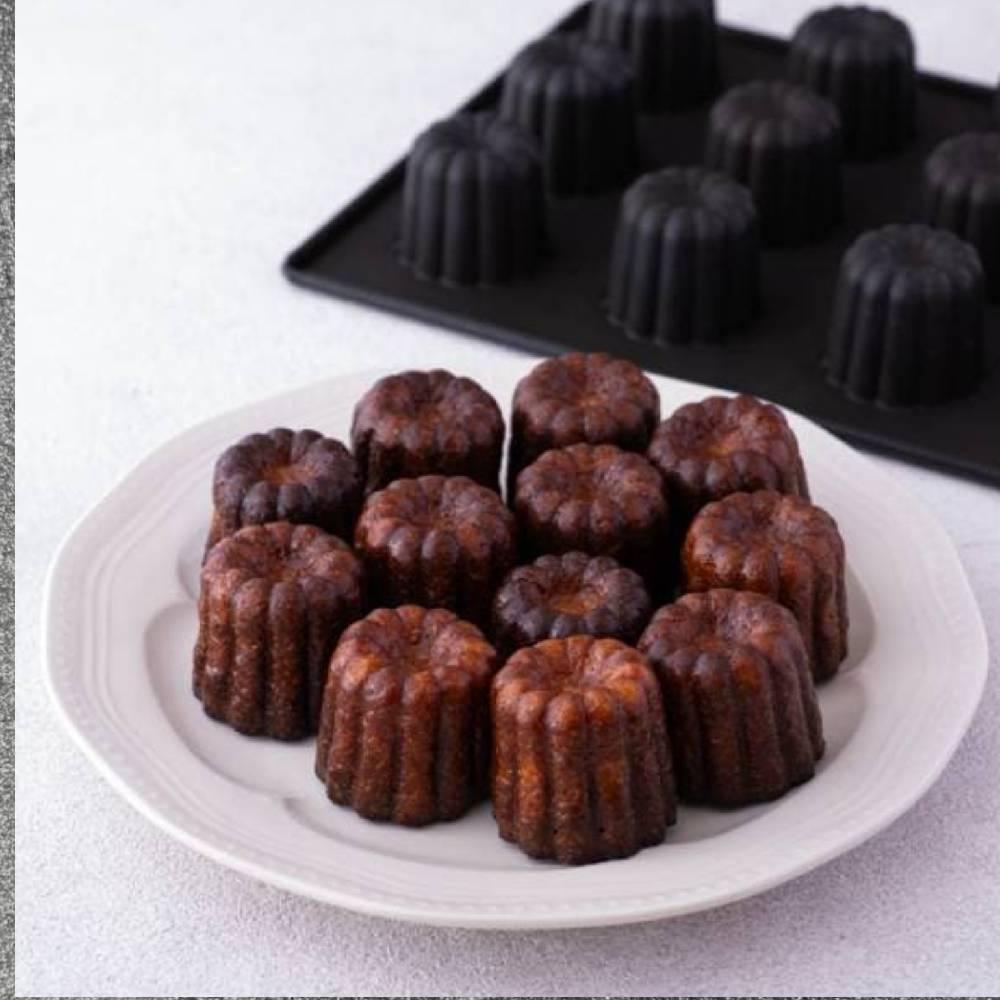 Matsunaga Nonstick Teflon Coated Canelé Baking Mold Tray 12 Cups ...