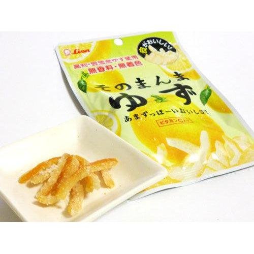 Lion Sonomanma Yuzu Candied Yuzu Citrus Peel Snack 23g (Pack of 6)