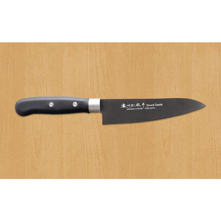 Satake Titanium Coated 3-Piece Japanese Knife Set Black Kitchen Knives