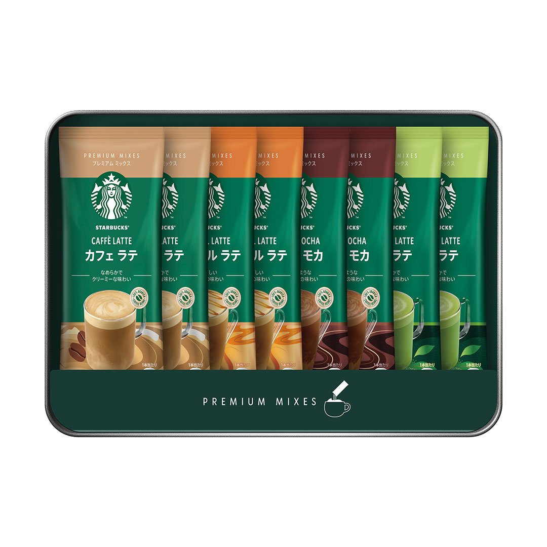 Starbucks Premium Mixes Sampler Instant Tea & Coffee Packets Gift Box