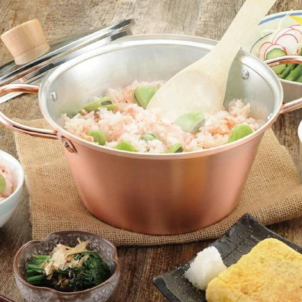 Tanabe High Conductivity Copper Stew Pot With Handle & Lid 15cm