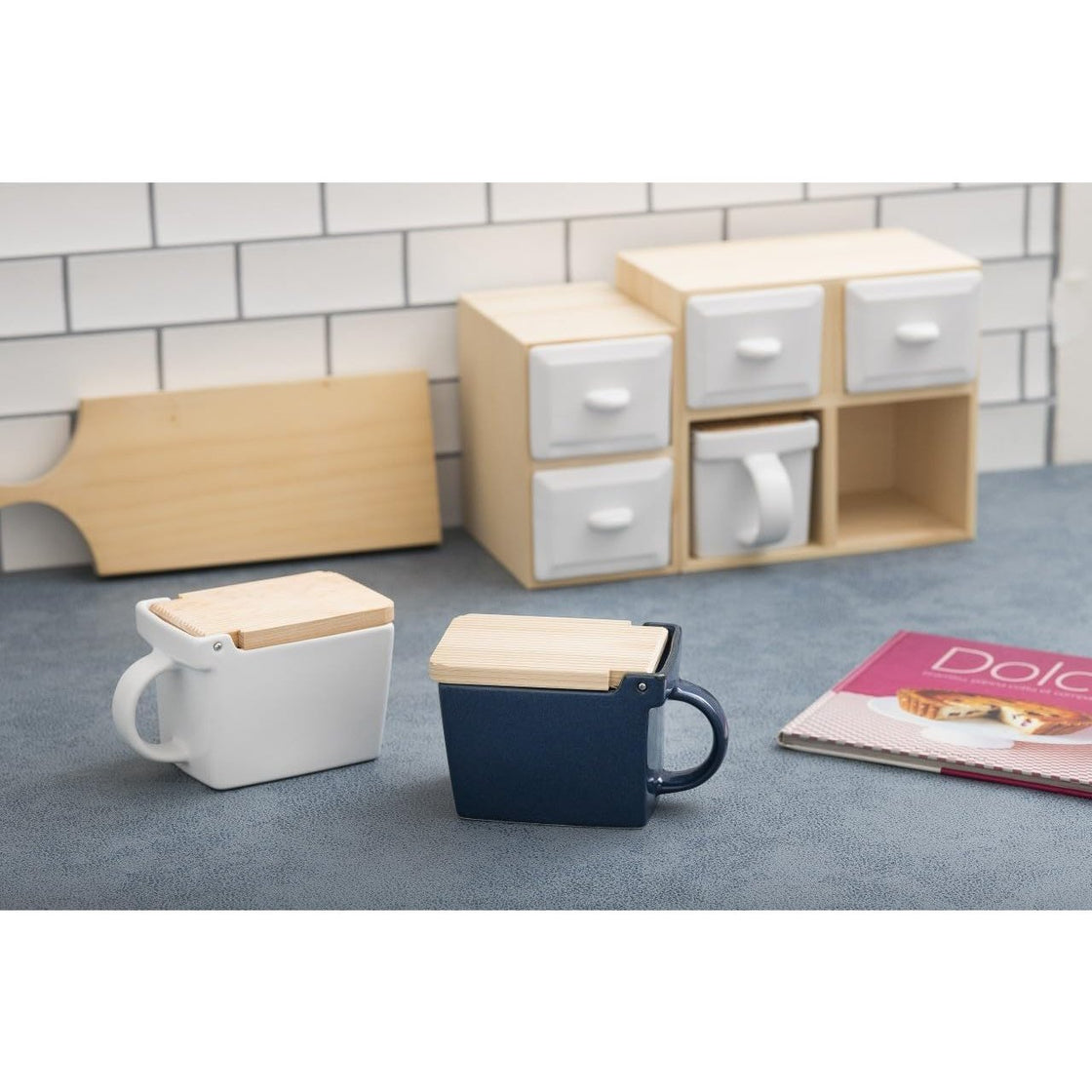 Zero Japan Salt Box Ceramic Kitchen Container White 420ml – Japanese Taste